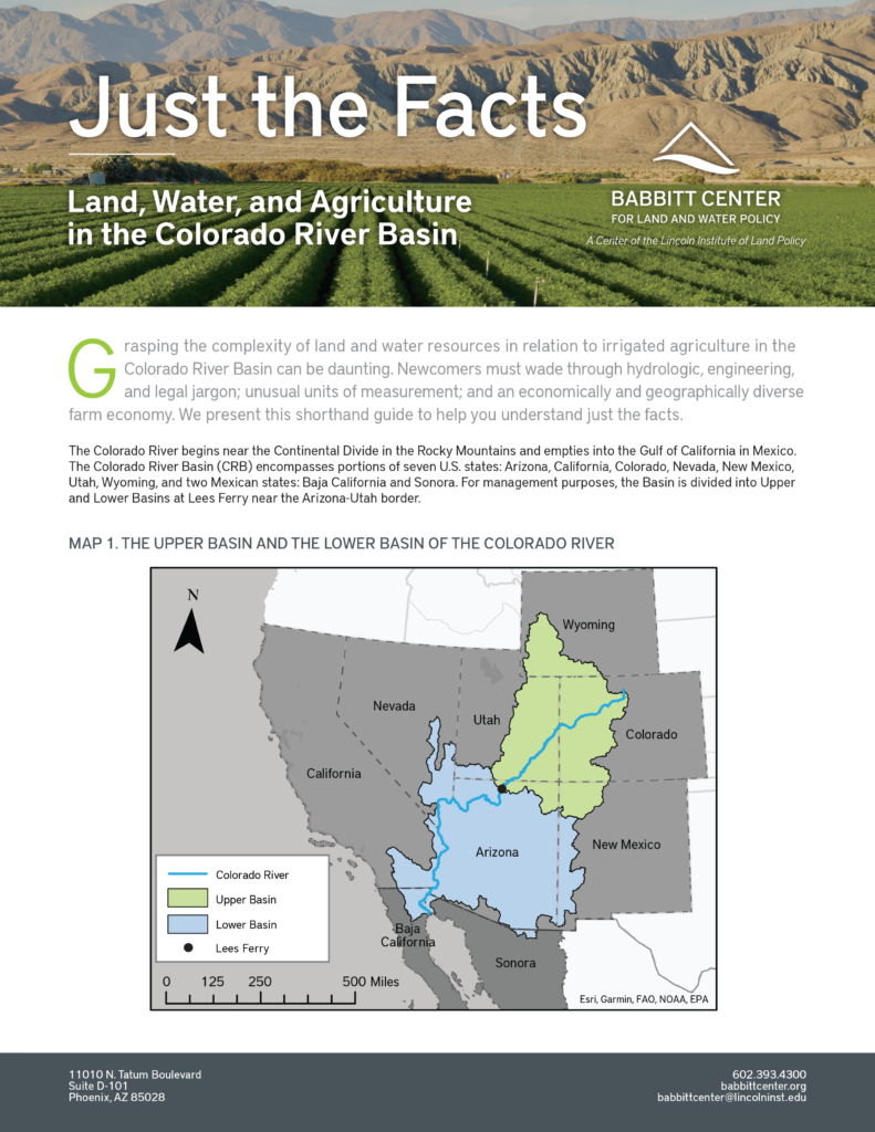 Just the Facts: Land, Water, and Agriculture in the Colorado River ...